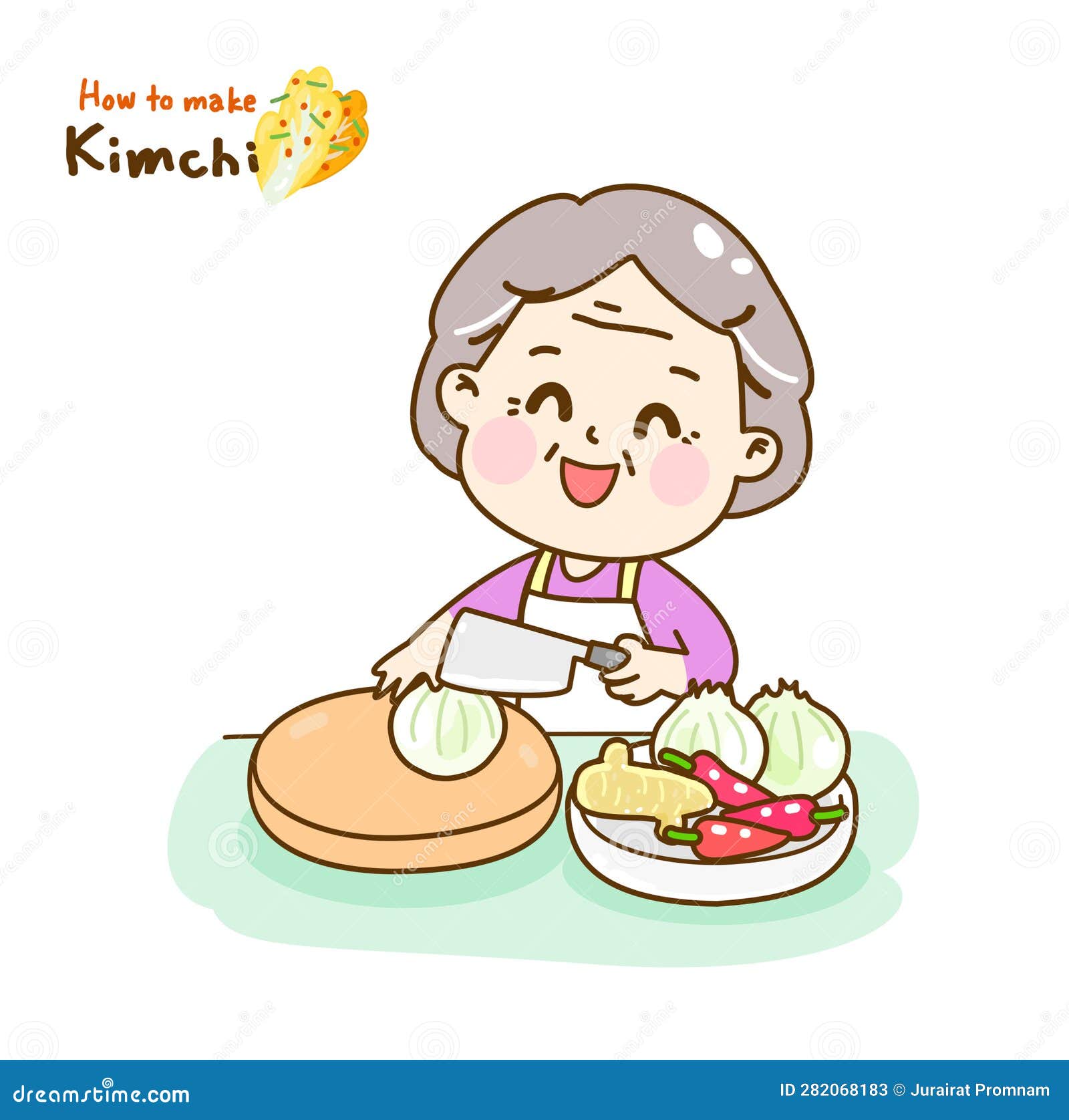 How to make kimchi vector. stock illustration. Illustration of ...