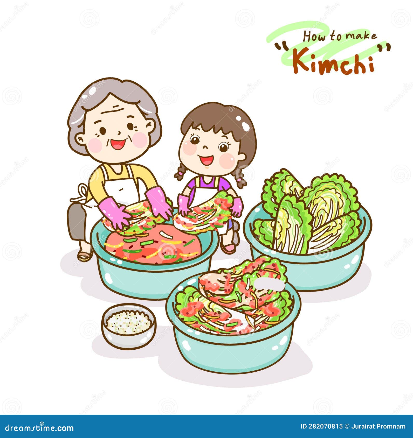 How to make kimchi vector. stock illustration. Illustration of ...