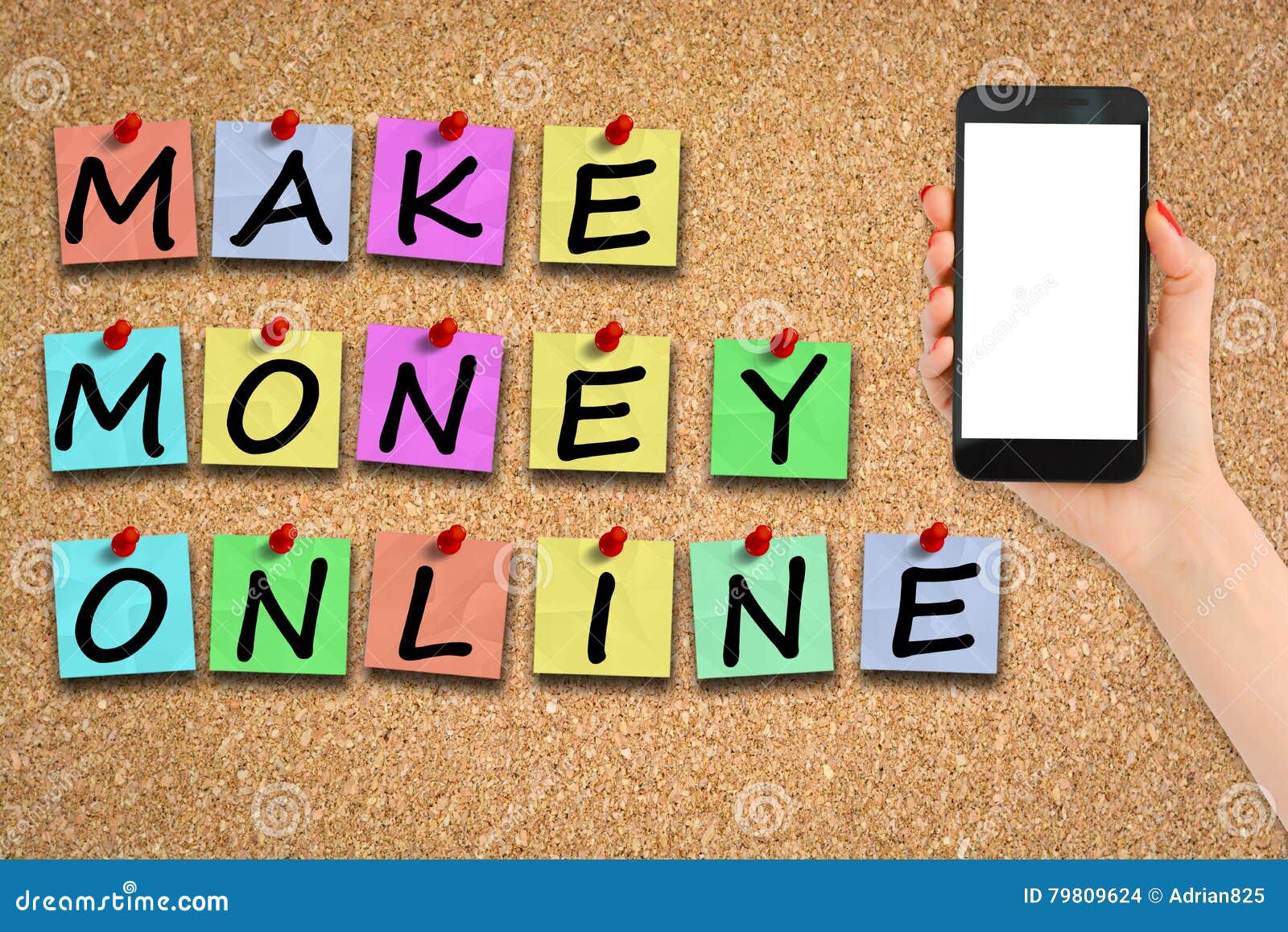 How To Make Money Online or Using the Internet Stock Photo - Image of ...