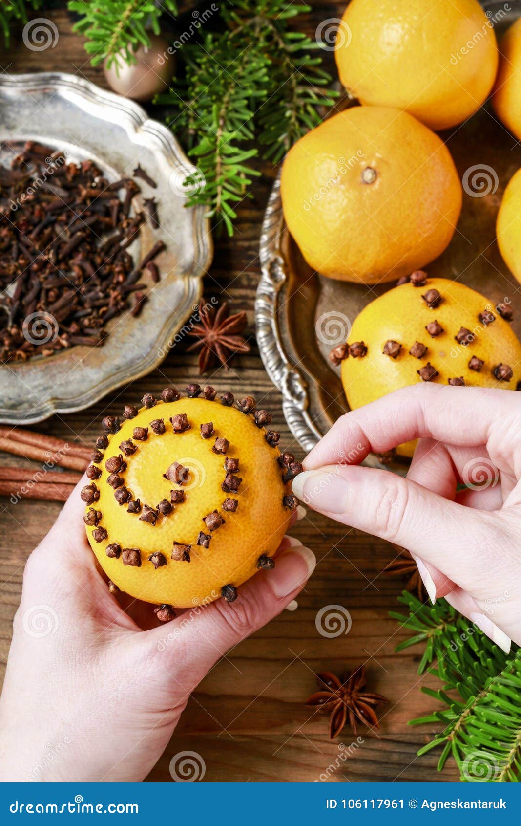 How To Make Orange Pomander Ball - Step by Step Stock Image - Image of ...