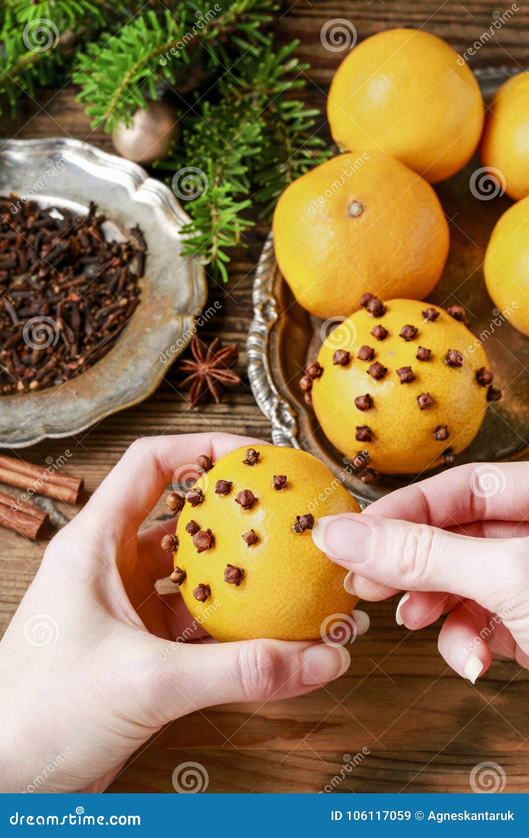 How To Make Orange Pomander Ball - Step by Step Stock Image - Image of ...