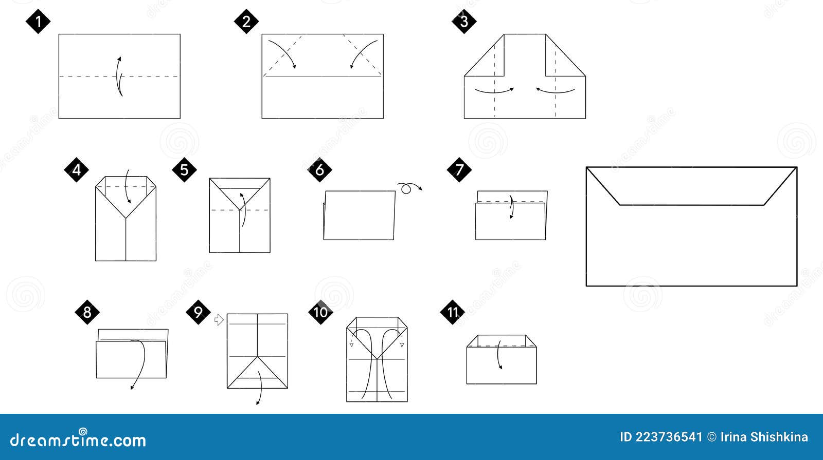 How To Make a Origami Envelope Vector Illustration Stock Vector ...