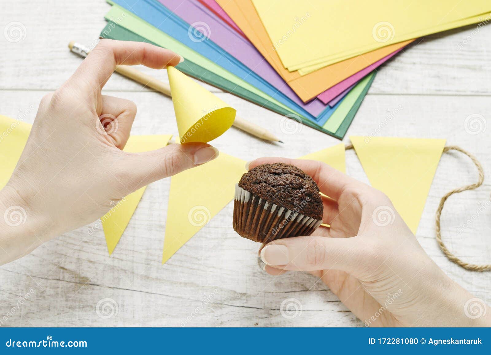 How To Make Paper Party Decorations Stock Photo - Image of step, craft ...