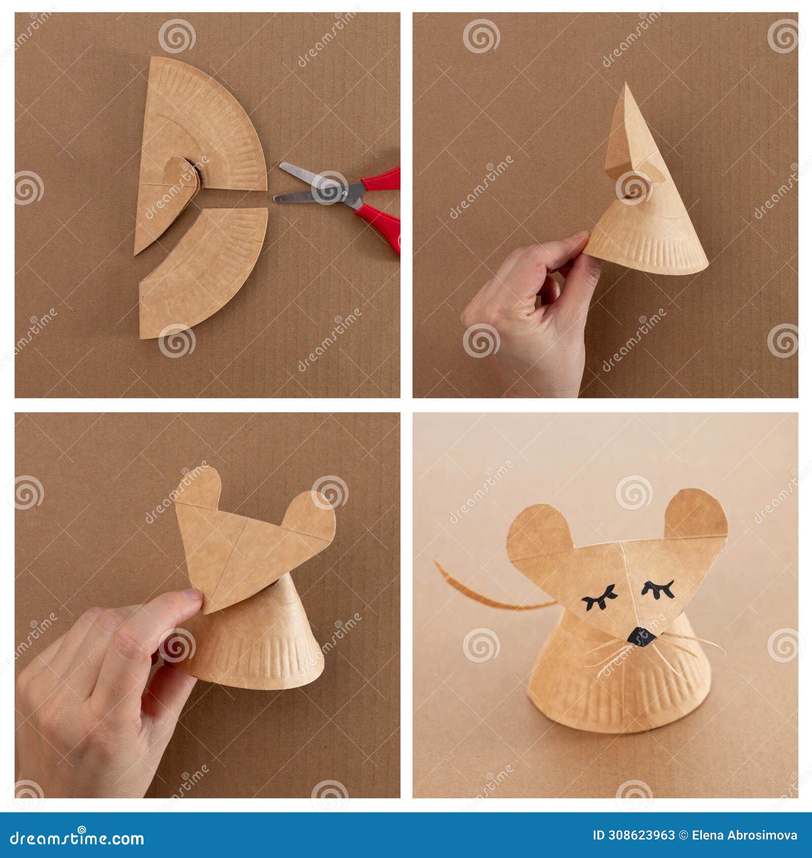 How To Make a Paper Plate Mouse Craft Stock Image - Image of game ...