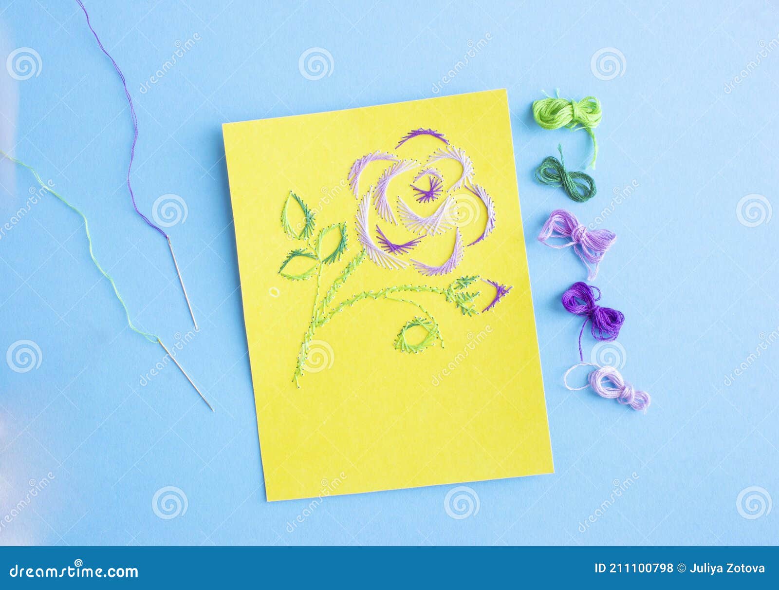 How To Make a Postcard Rose with Your Own Hands from Threads Using the ...