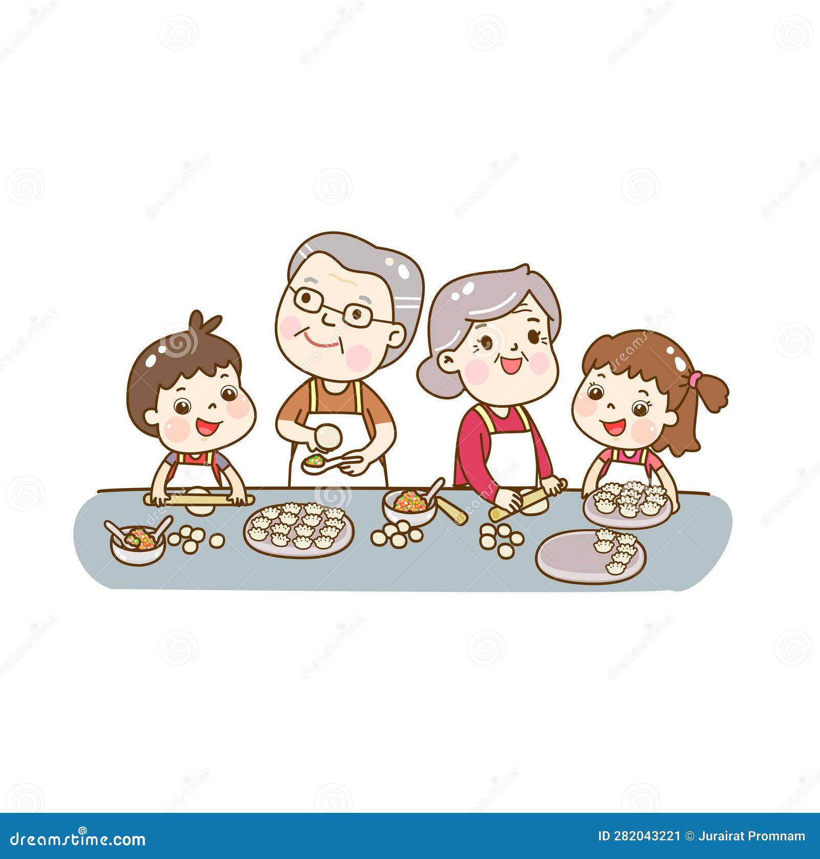 How To Making Chinese Dumpling. Stock Illustration - Illustration of ...