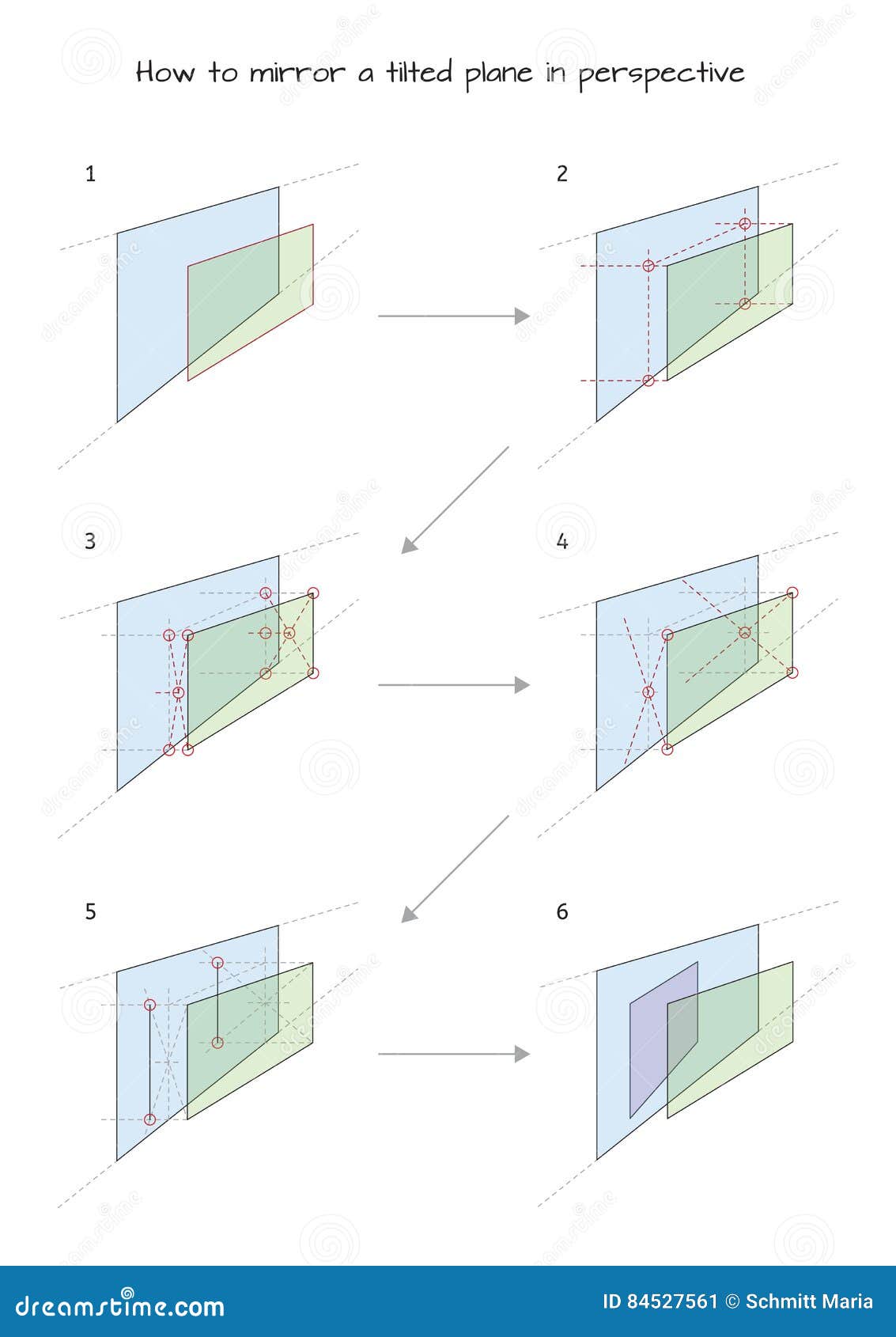 How To Mirror a Tilted Plane in Perspective Stock Vector - Illustration ...
