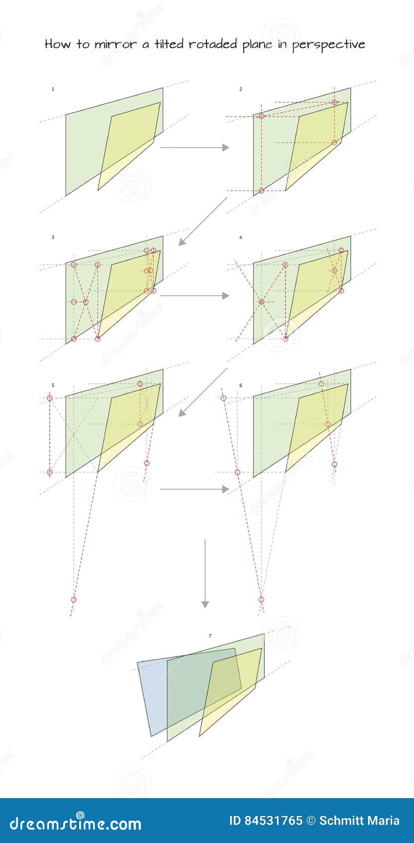 How To Mirror a Tilted Rotaded Plane in Perspective Stock Vector ...