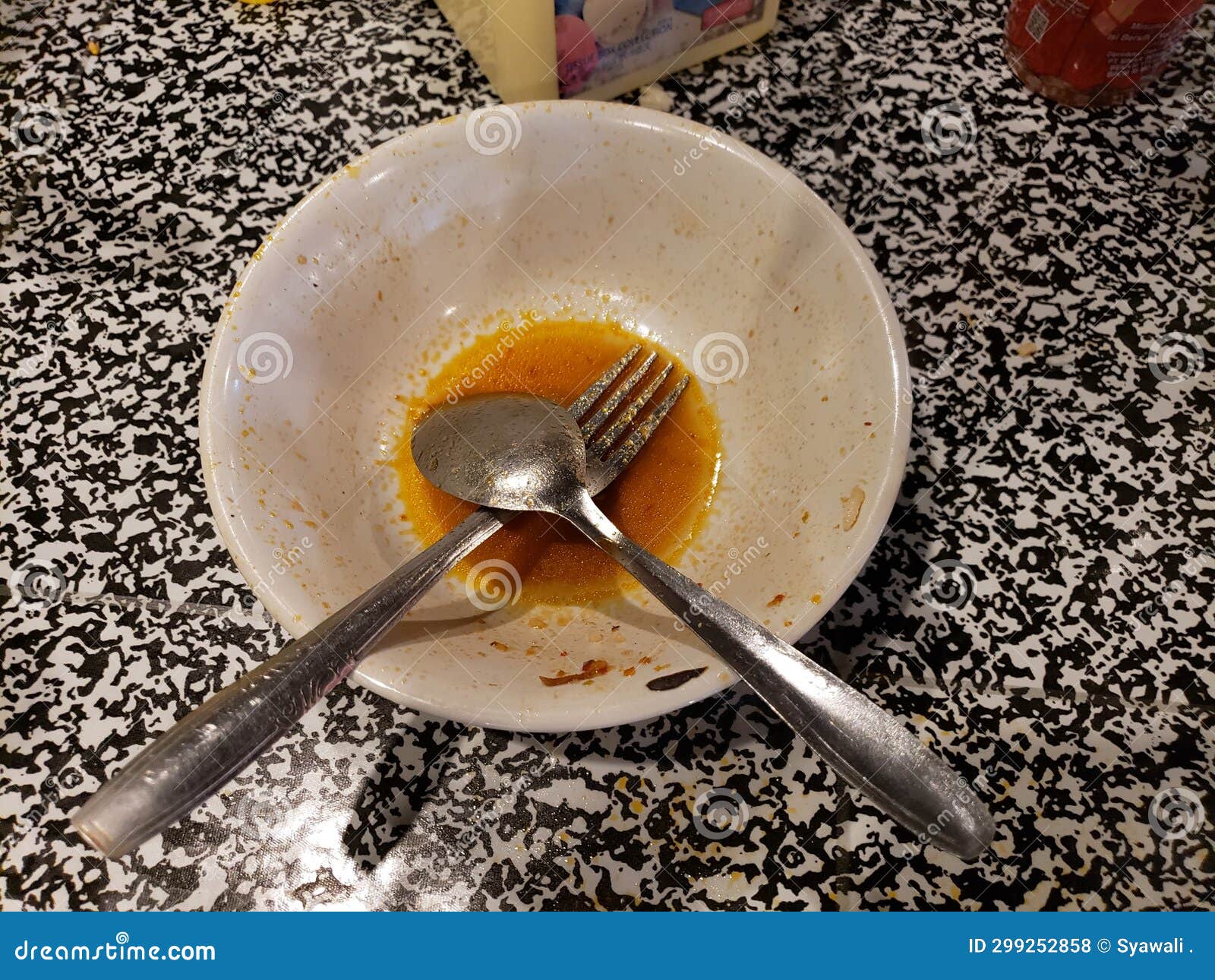 How To Put the Spoon after Eating, Face and Etiquette Stock Photo ...