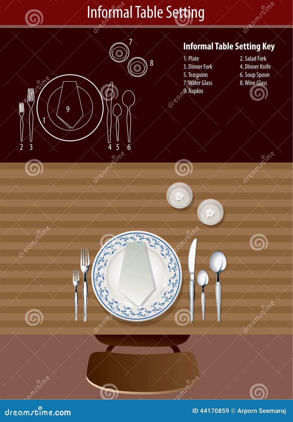 How to set informal table stock vector. Illustration of formalwear ...