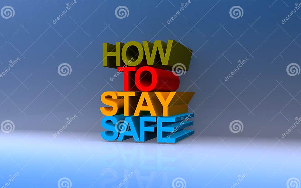How to stay safe on blue stock illustration. Illustration of checklist ...