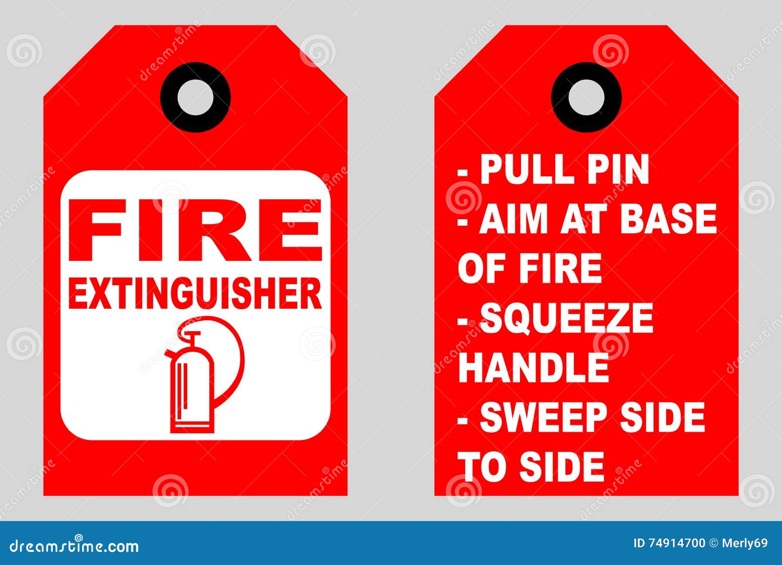 How To Use a Fire Extinguisher Informational Tags Front and Back Side ...