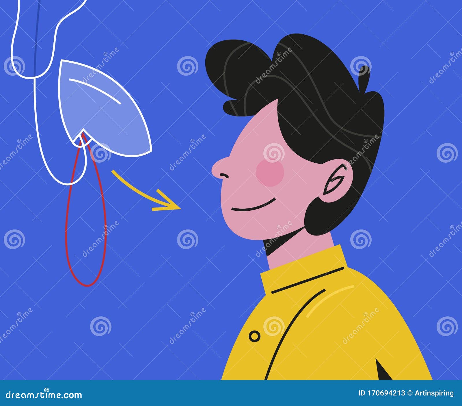How To Use Oxygen Mask on the Plane in Emergency Case. Stock Vector ...