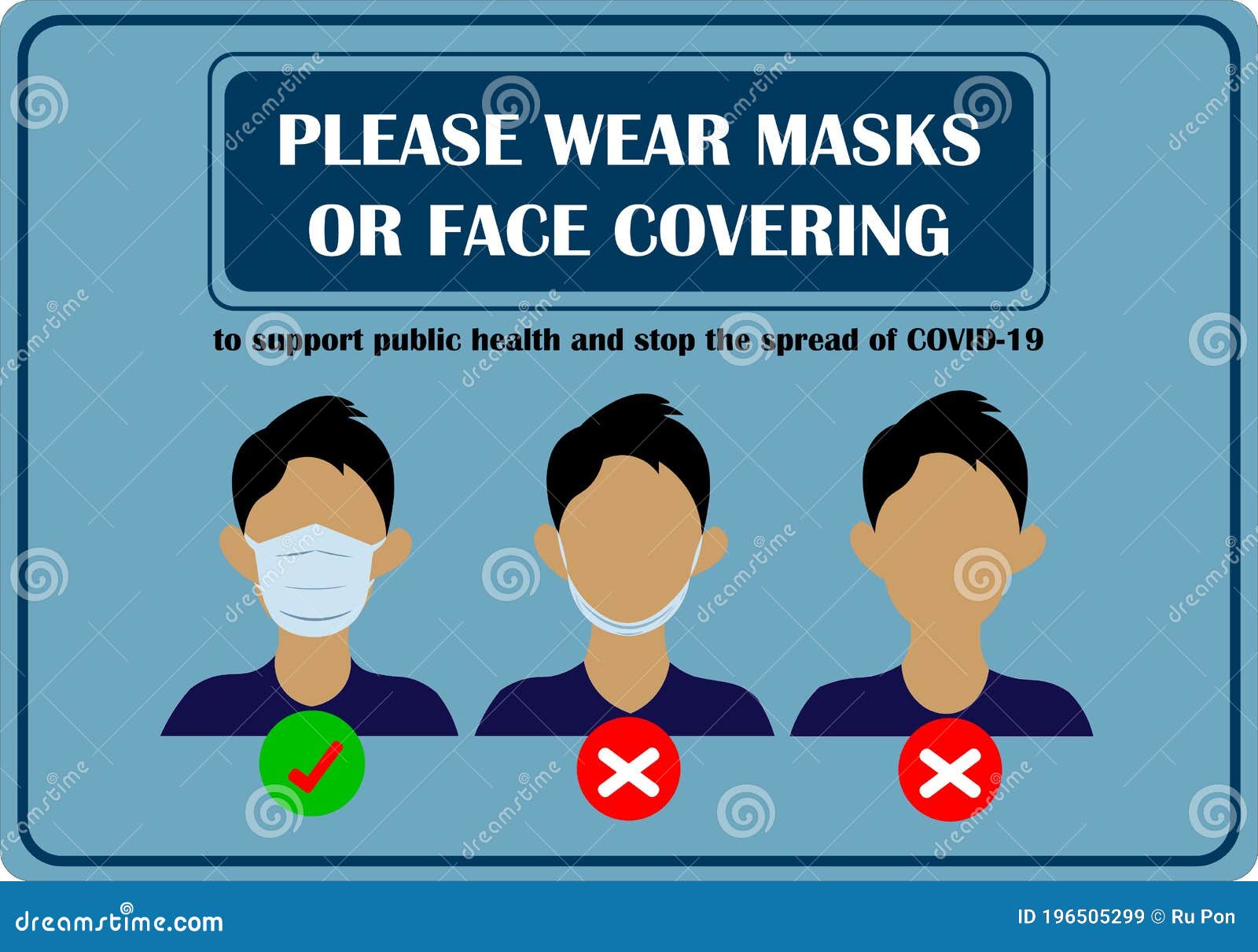 Wear Face Mask Notice. Wear Face Mask Sign and Symbol Vector. Please ...