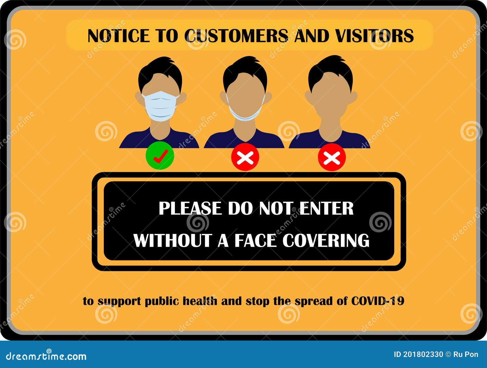 Wear Face Mask Notice. Wear Face Mask Sign and Symbol Vector. the Sign ...