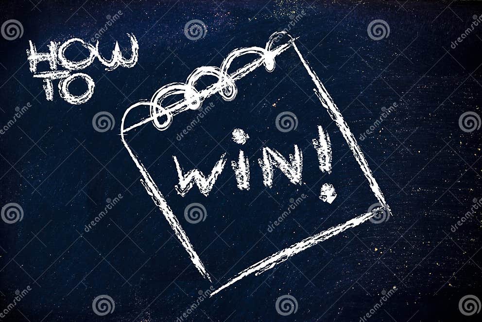 How To Win, Message on Memo on Blackboard Stock Image - Image of ...