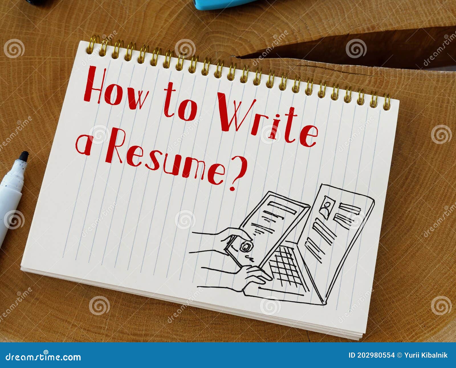 How To Write a Resume Sign on the Piece of Paper Stock Photo - Image of ...