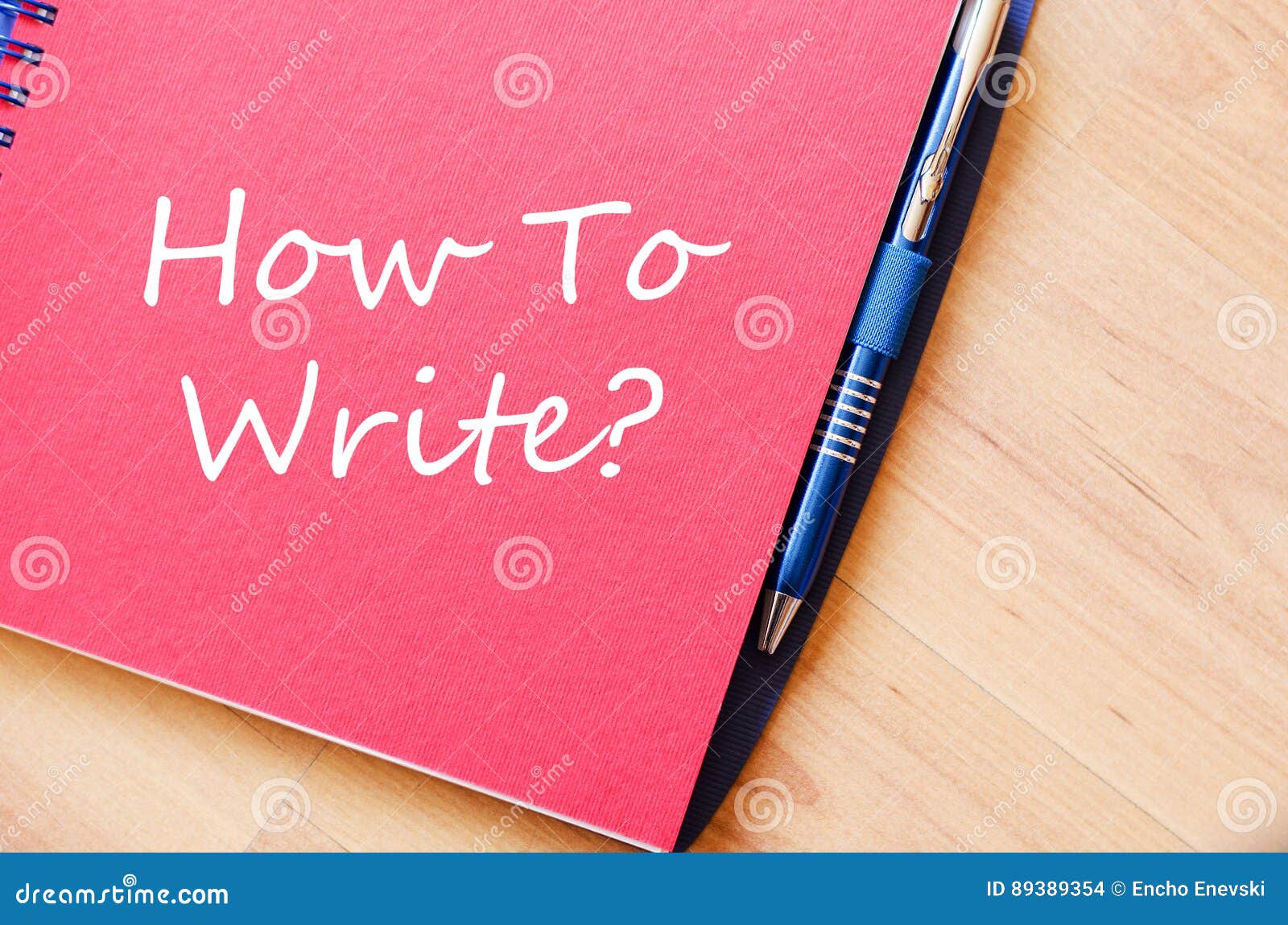 How To Write Write on Notebook Stock Photo - Image of person, phrase ...