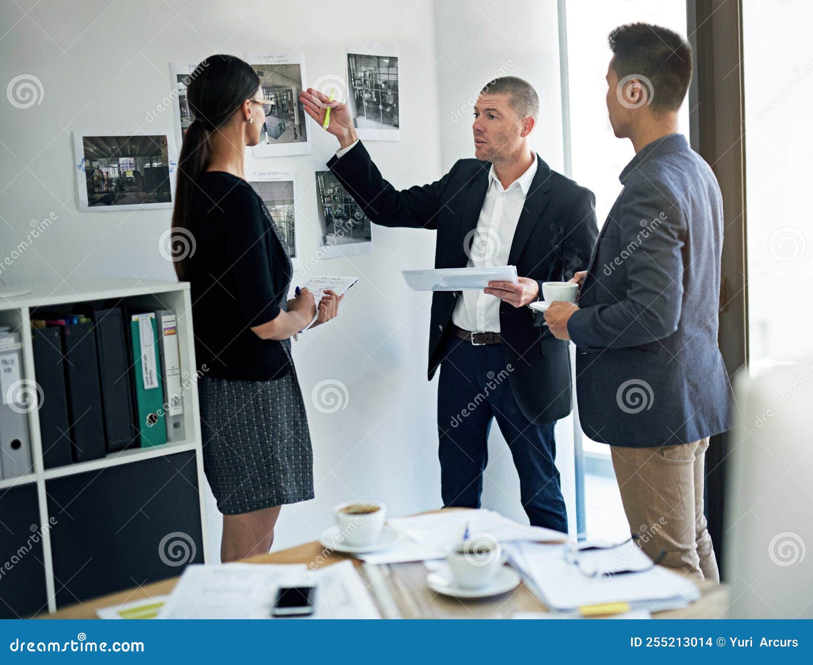 This is How Well Move Forward. Three Colleagues Working in the Office ...