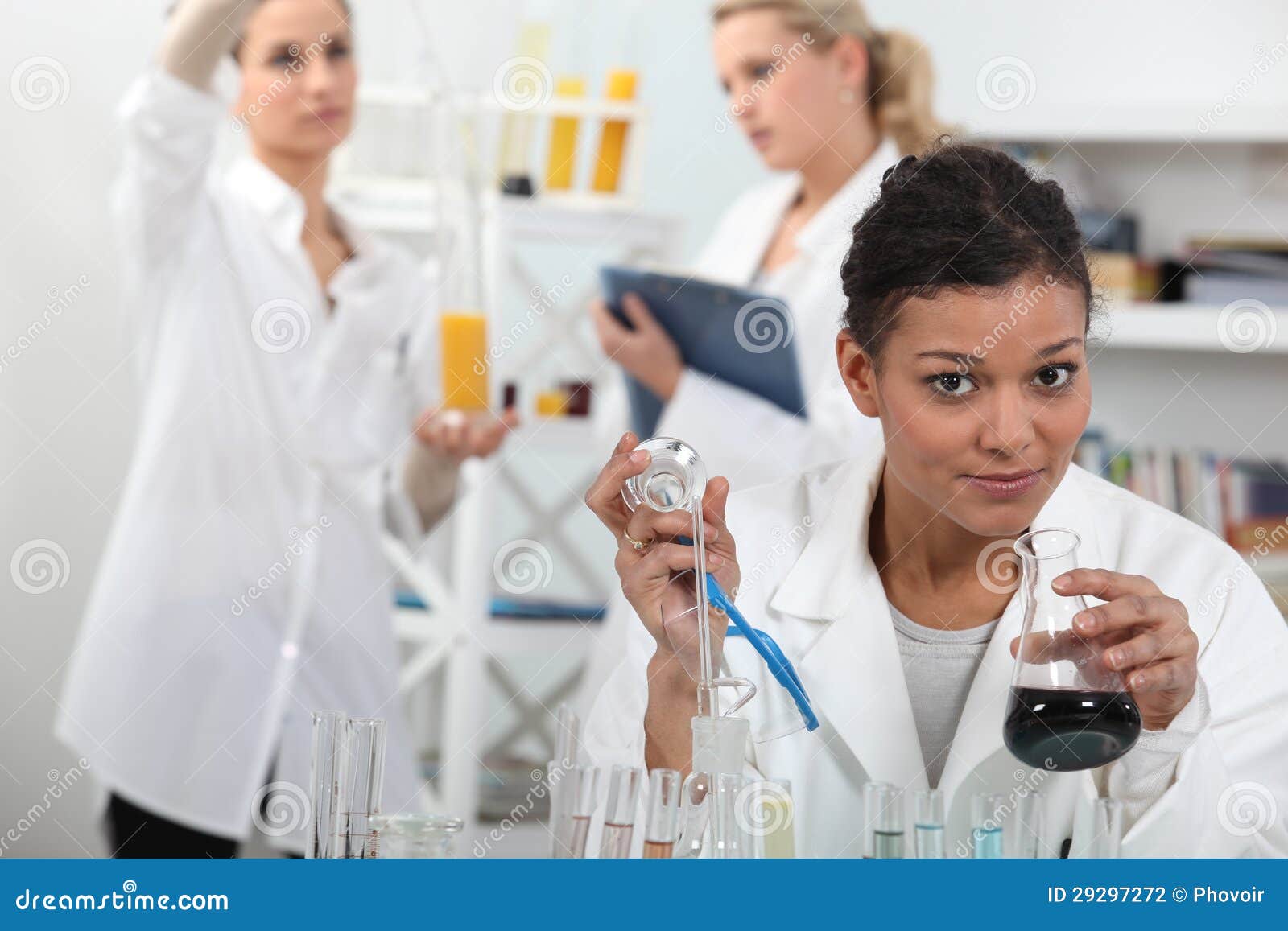Lady Microbiologist Preparing Herbal Sample For Examination, Laboratory ...