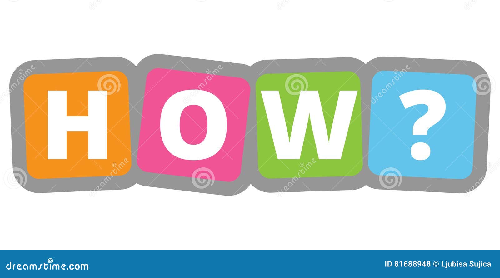 How? stock vector. Illustration of label, questionnaire - 81688948