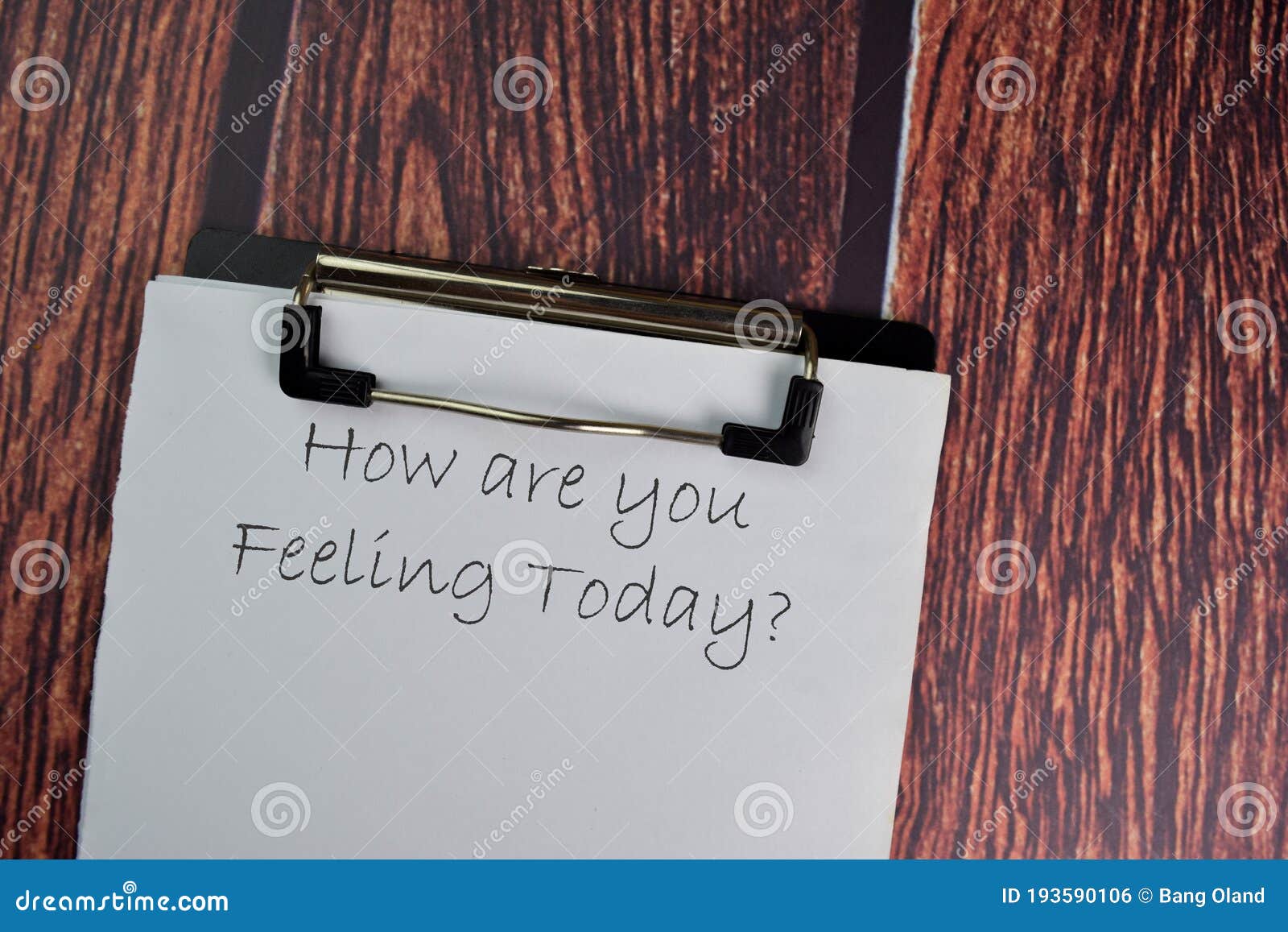 How are You Feeling Today? Text Write on a Paperwork Isolated on Office ...