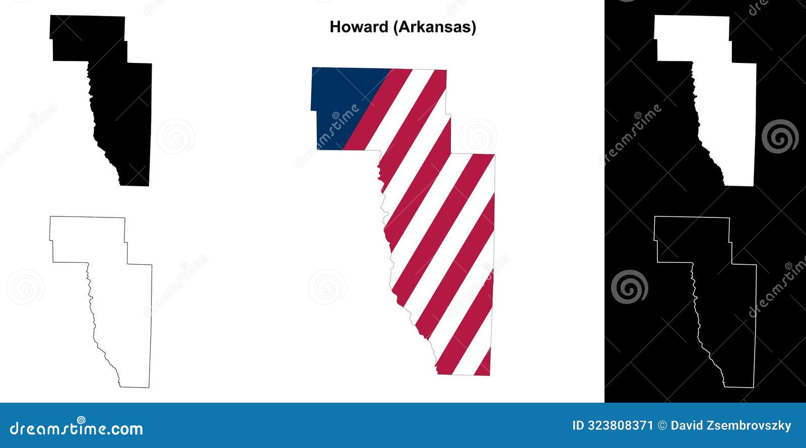 Howard outline map stock vector. Illustration of counties - 323808371