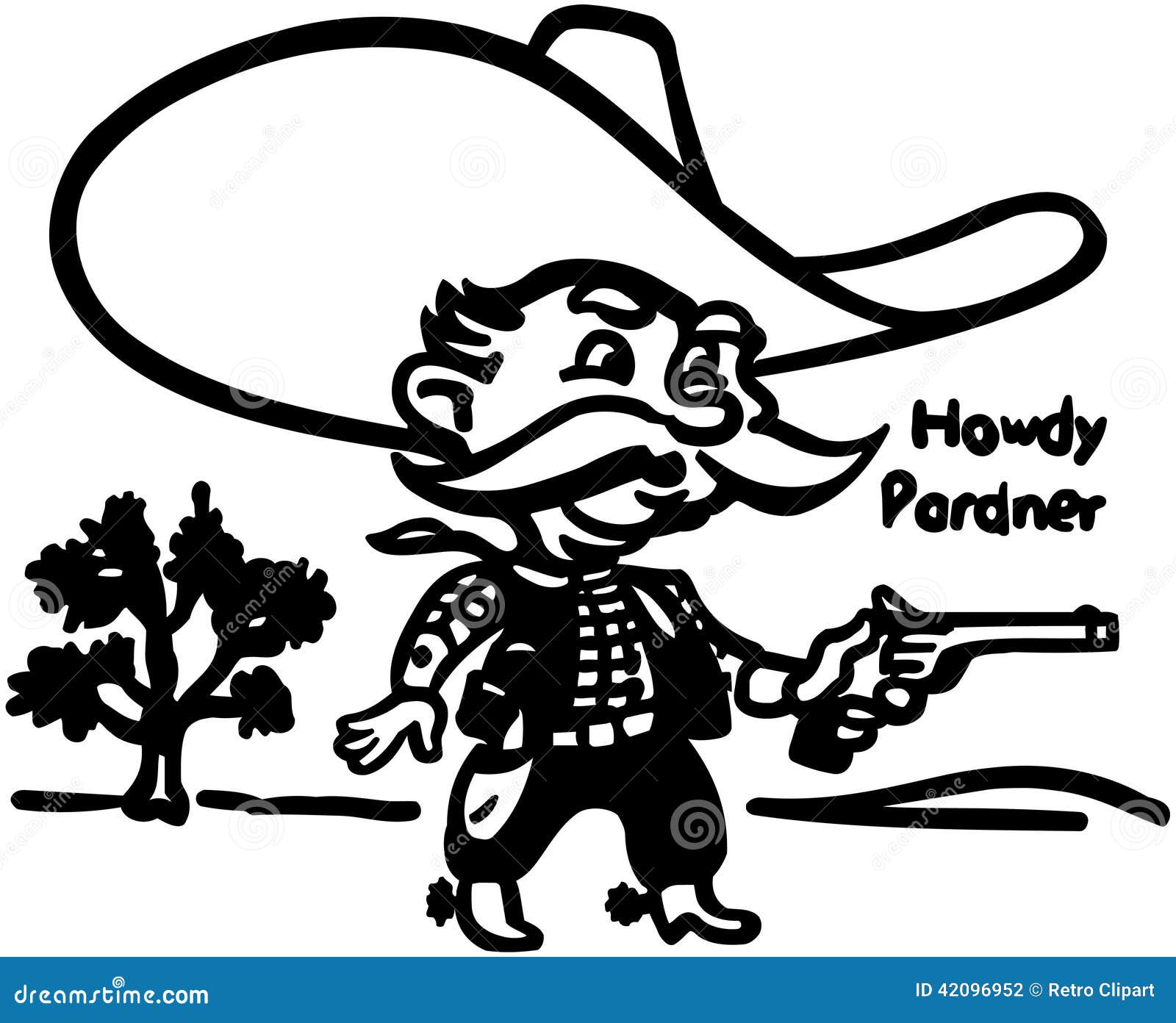 Howdy Pardner stock vector. Illustration of cowboy, small - 42096952