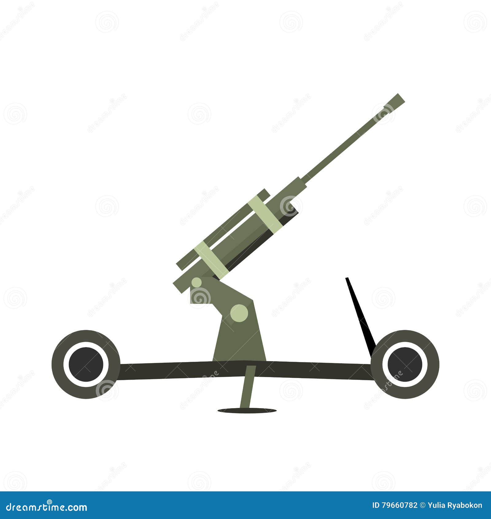 Howitzer Artillery Simple Icon Cartoon Vector | CartoonDealer.com #79850877