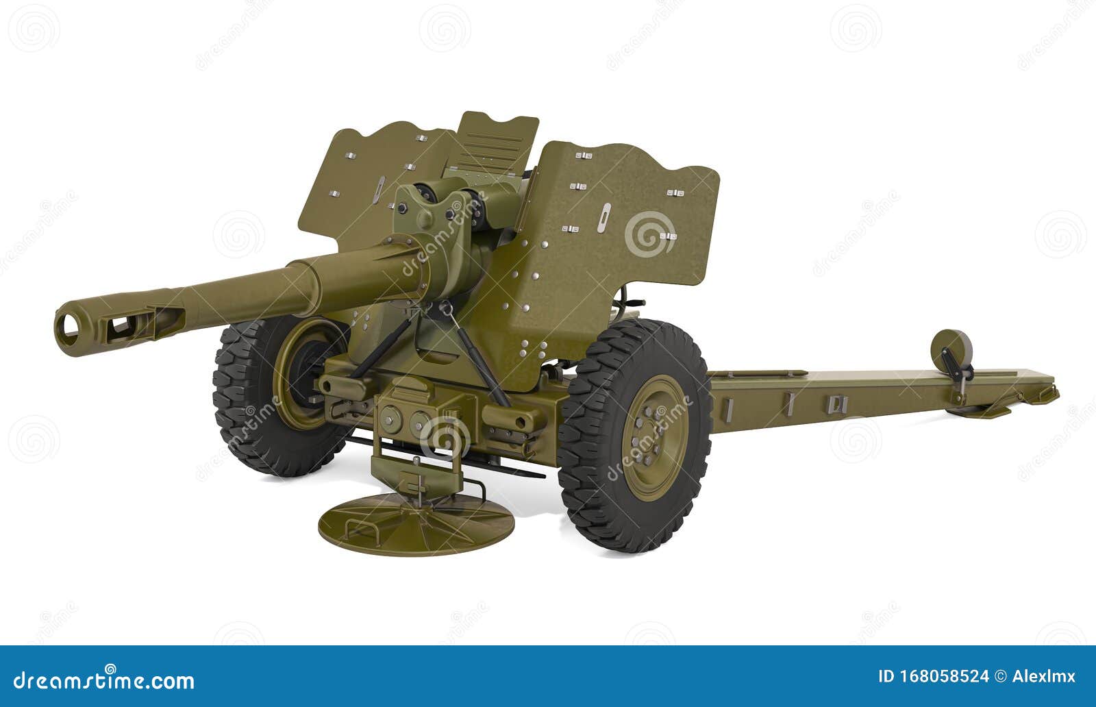 Howitzer, 3D rendering stock illustration. Illustration of white ...