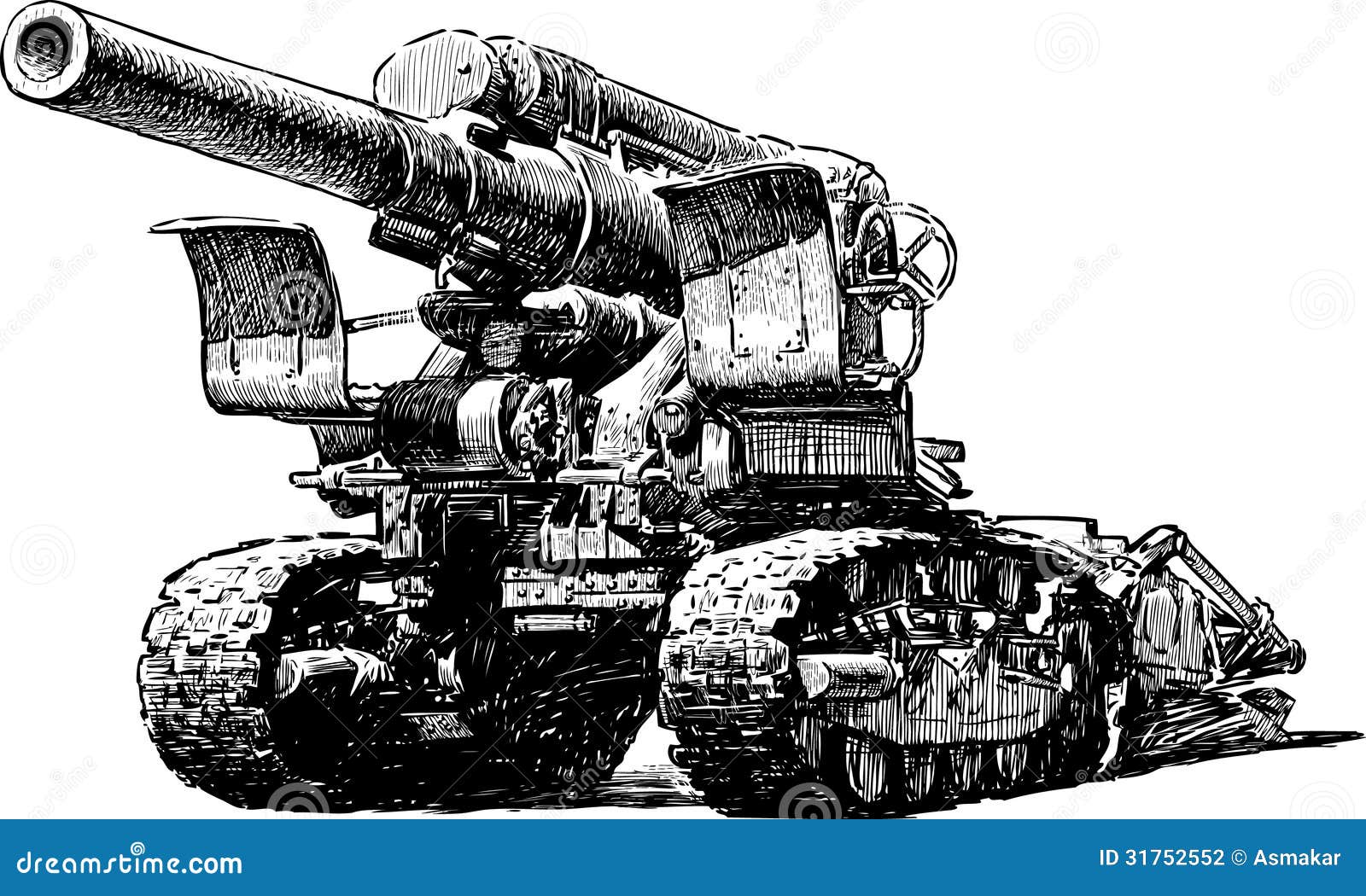 Howitzer stock vector. Illustration of graphic, armored - 31752552