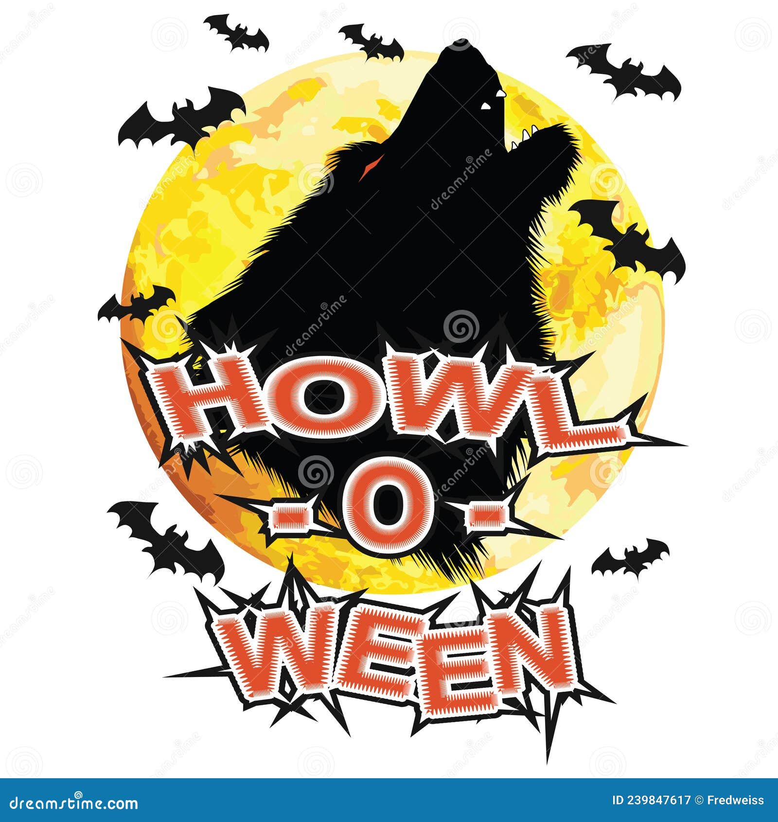 Howl-O-Ween Vector Illustration Stock Vector - Illustration of holiday ...