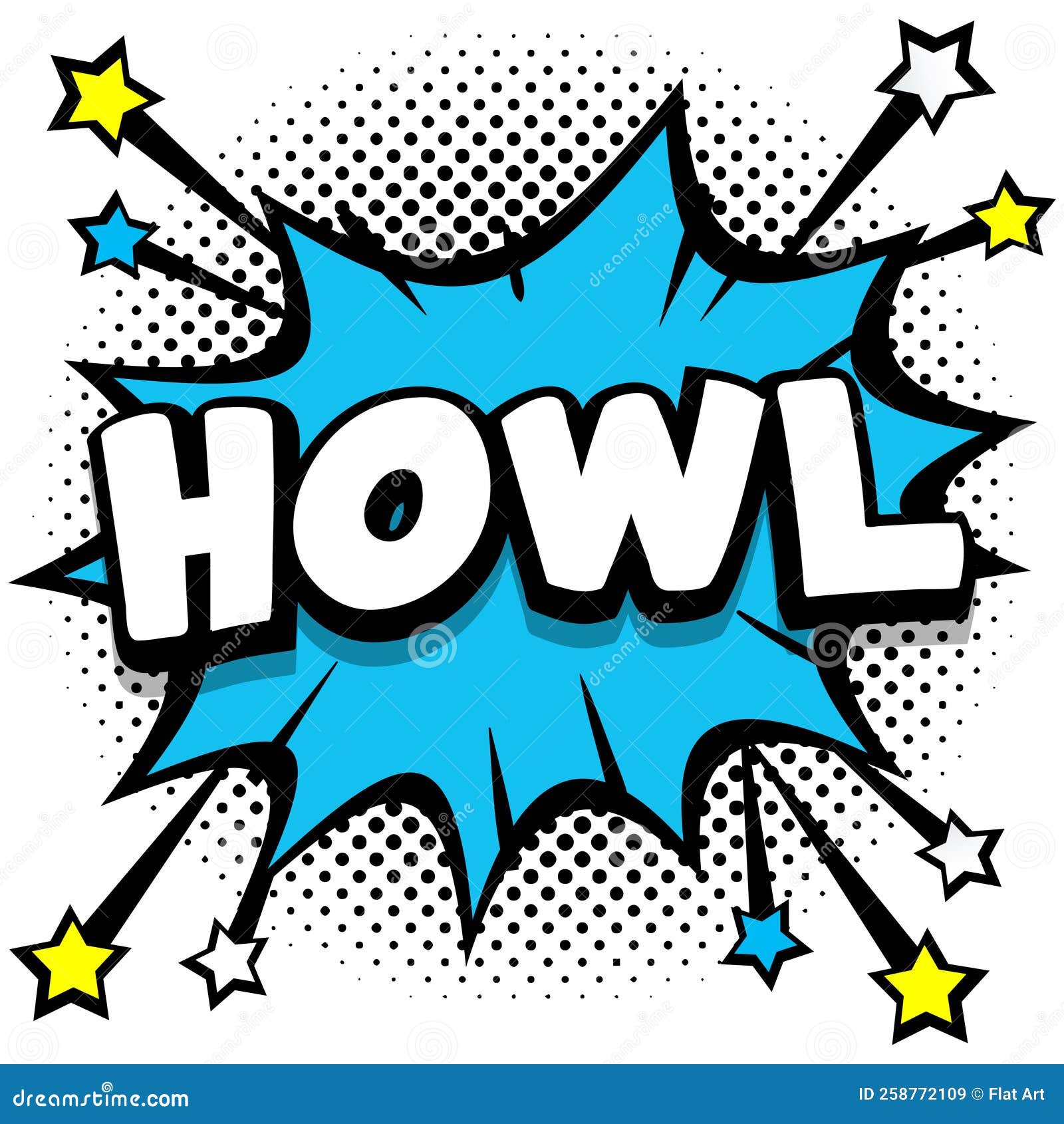 Howl Pop Art Comic Speech Bubbles Book Sound Effects Stock Vector ...