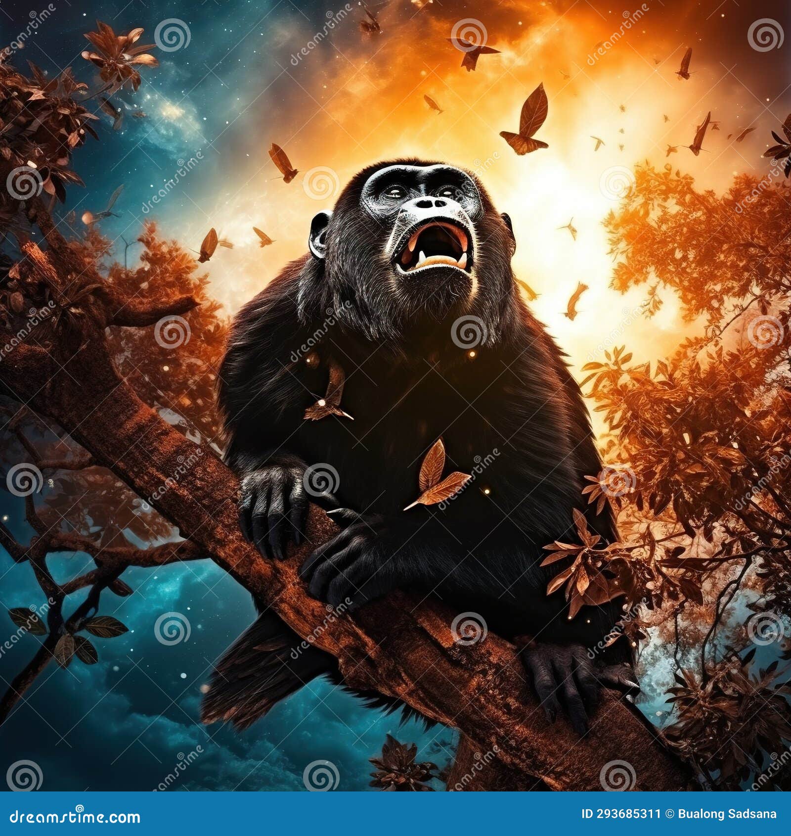 Ai Generated Illustration Wildlife Concept of Howler Monkey Stock ...