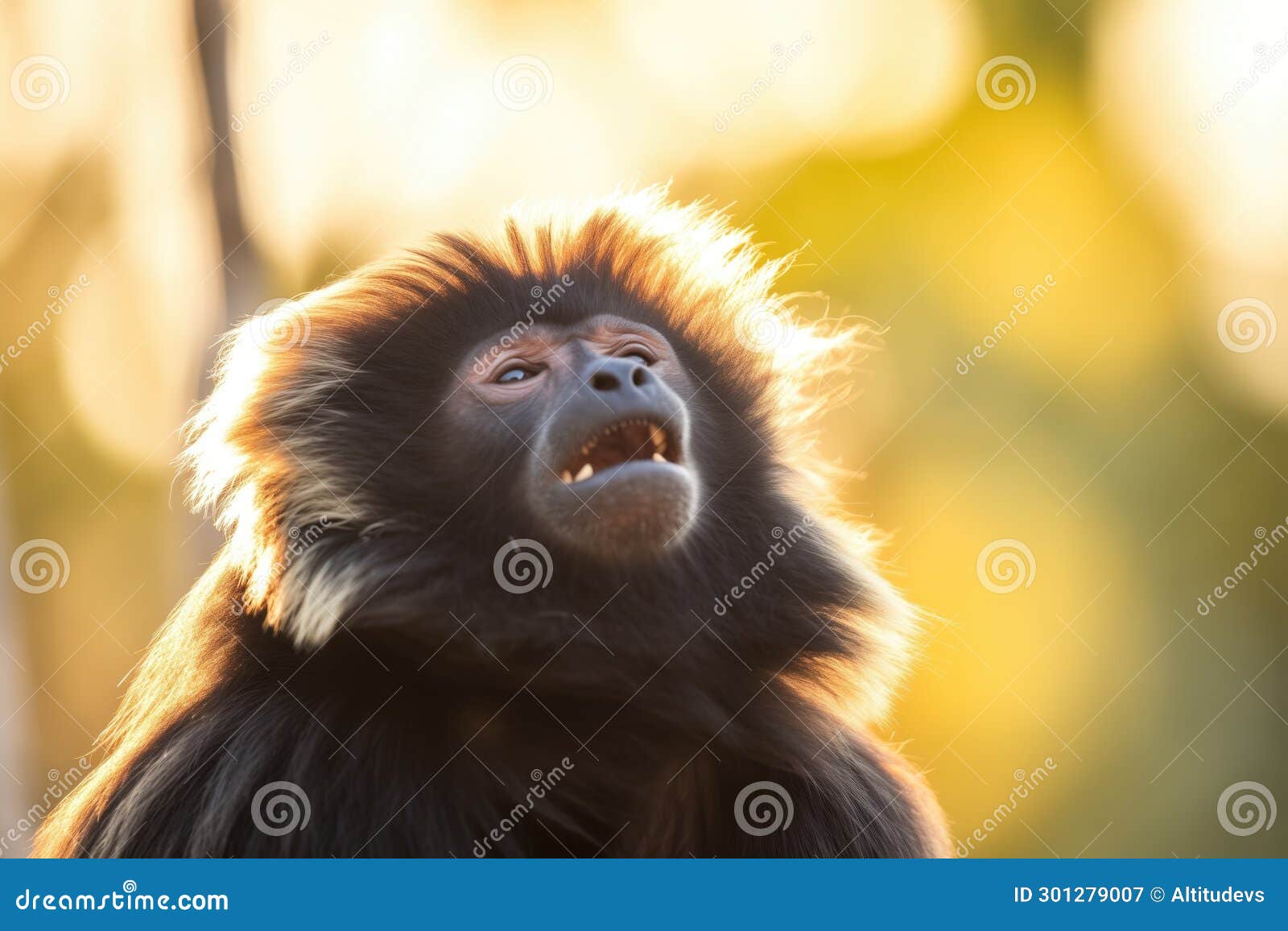 Howler Monkey Shaking Head while Calling at Sunrise Stock Image - Image ...