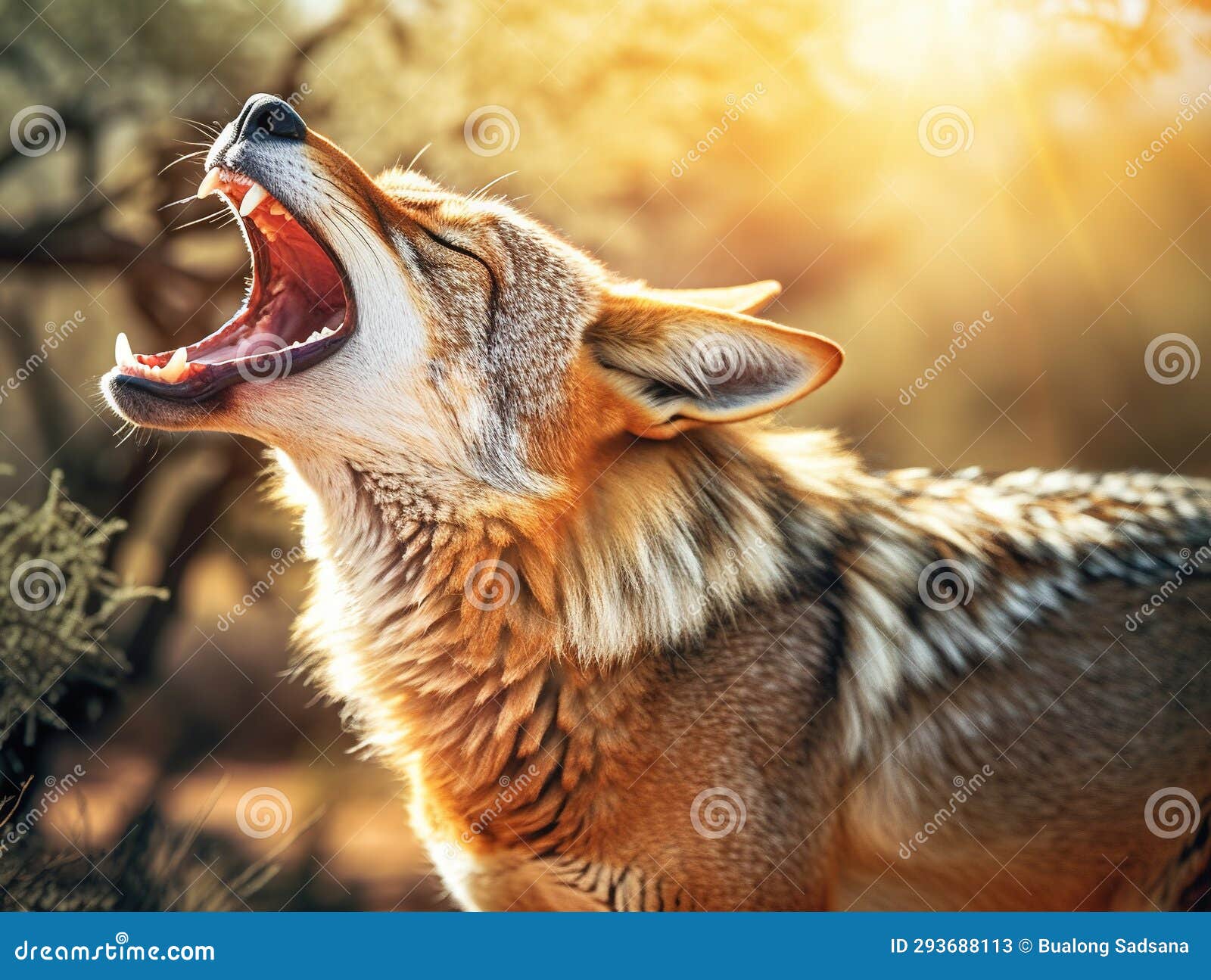 Ai Generated Illustration Wildlife Concept of Howling Jackal Stock ...