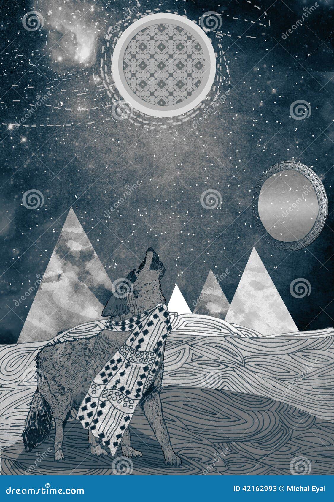 Howling wolf stock illustration. Illustration of atmosphere - 42162993