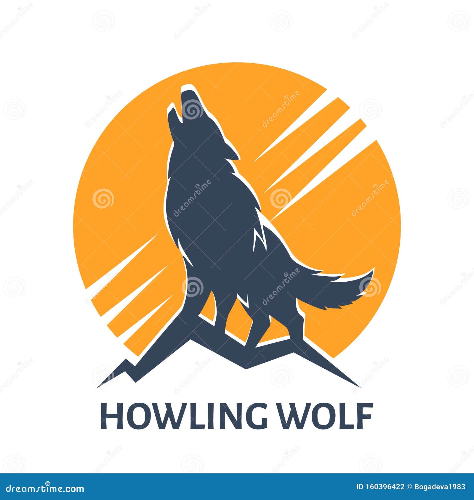 Howling Wolf Emblem stock vector. Illustration of sign - 160396422