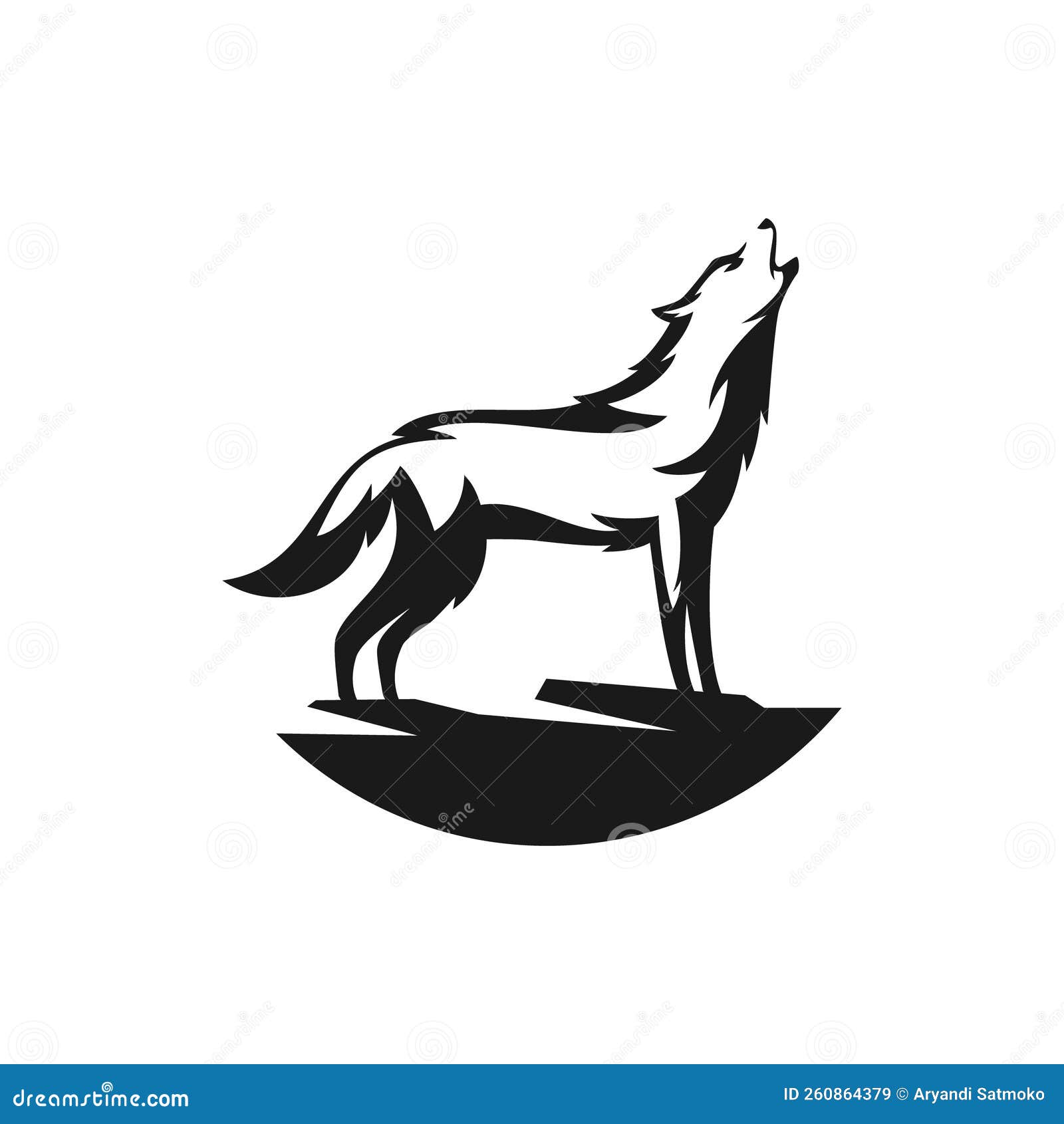 Howling wolf logo design stock vector. Illustration of view - 260864379