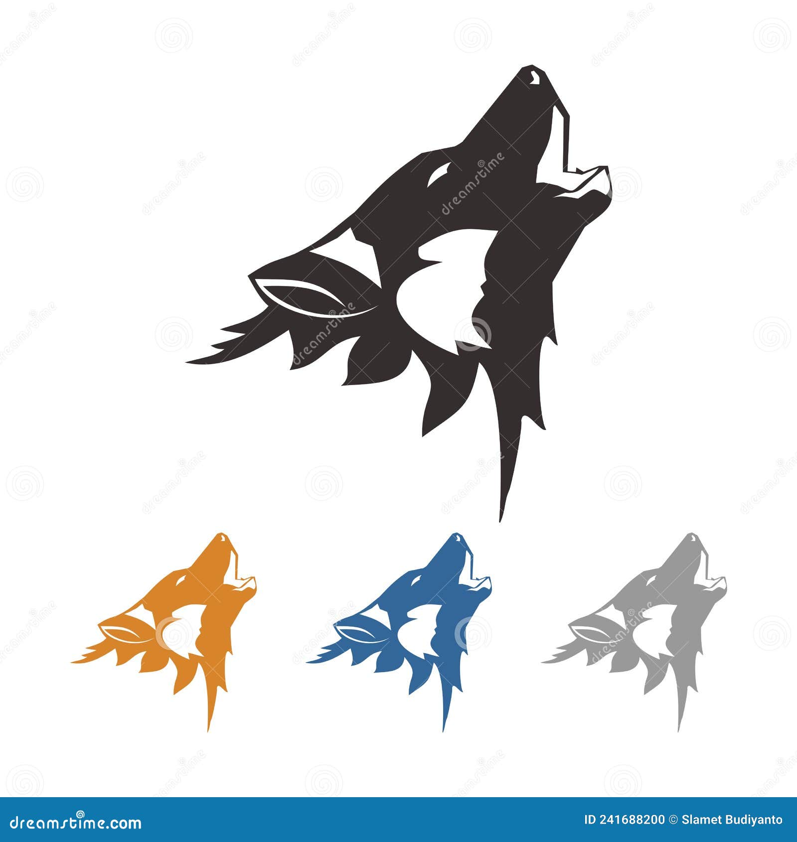 Howling wolf logo image stock illustration. Illustration of abstract ...