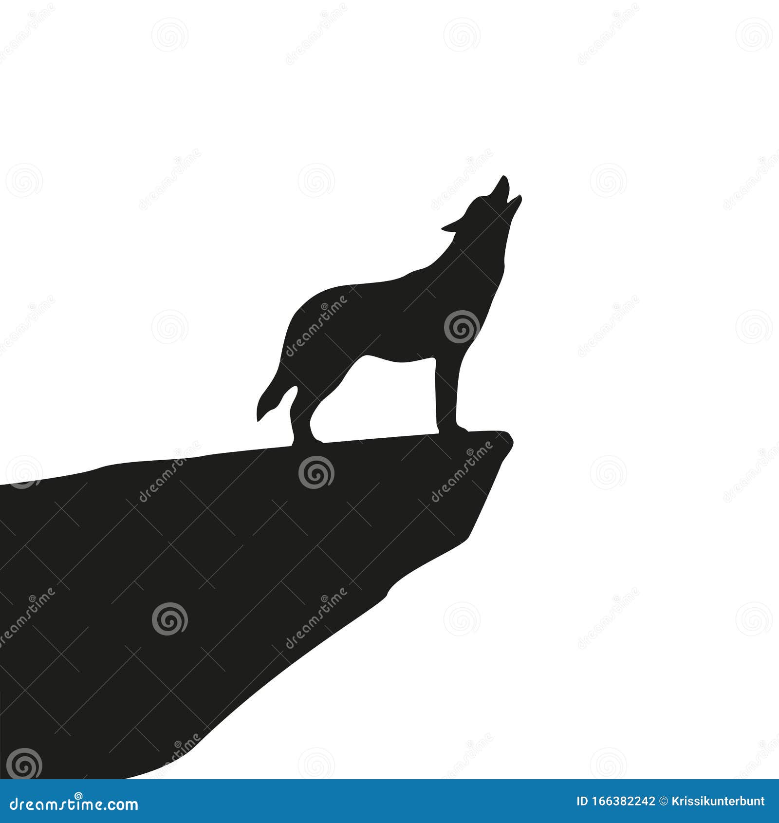 Dingo Howling Under Moonlight A Wild Canine Creatures Cry In The ...