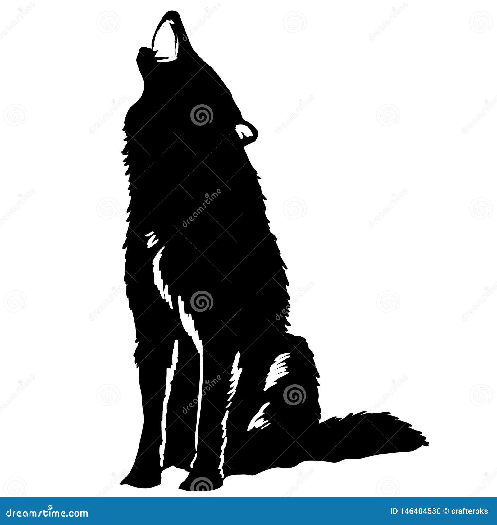Howling Wolf Vector Illustration by Crafteroks Stock Vector ...