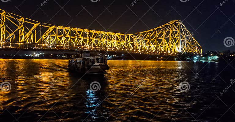 Howrah Bridge at evening stock image. Image of howrah - 149280907
