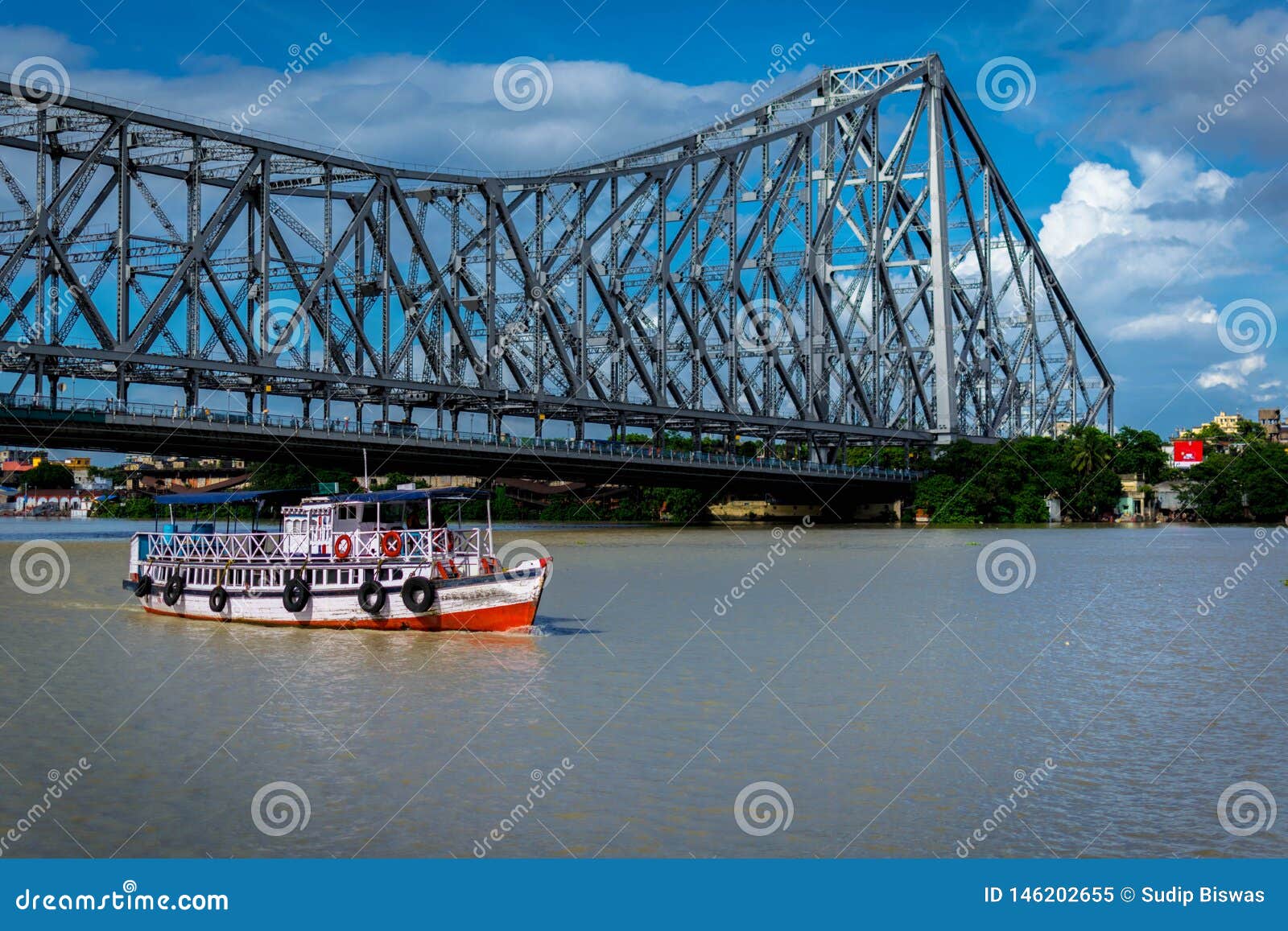 View of Howrah Bridge, West Bengal, India Stock Image - Image of ...