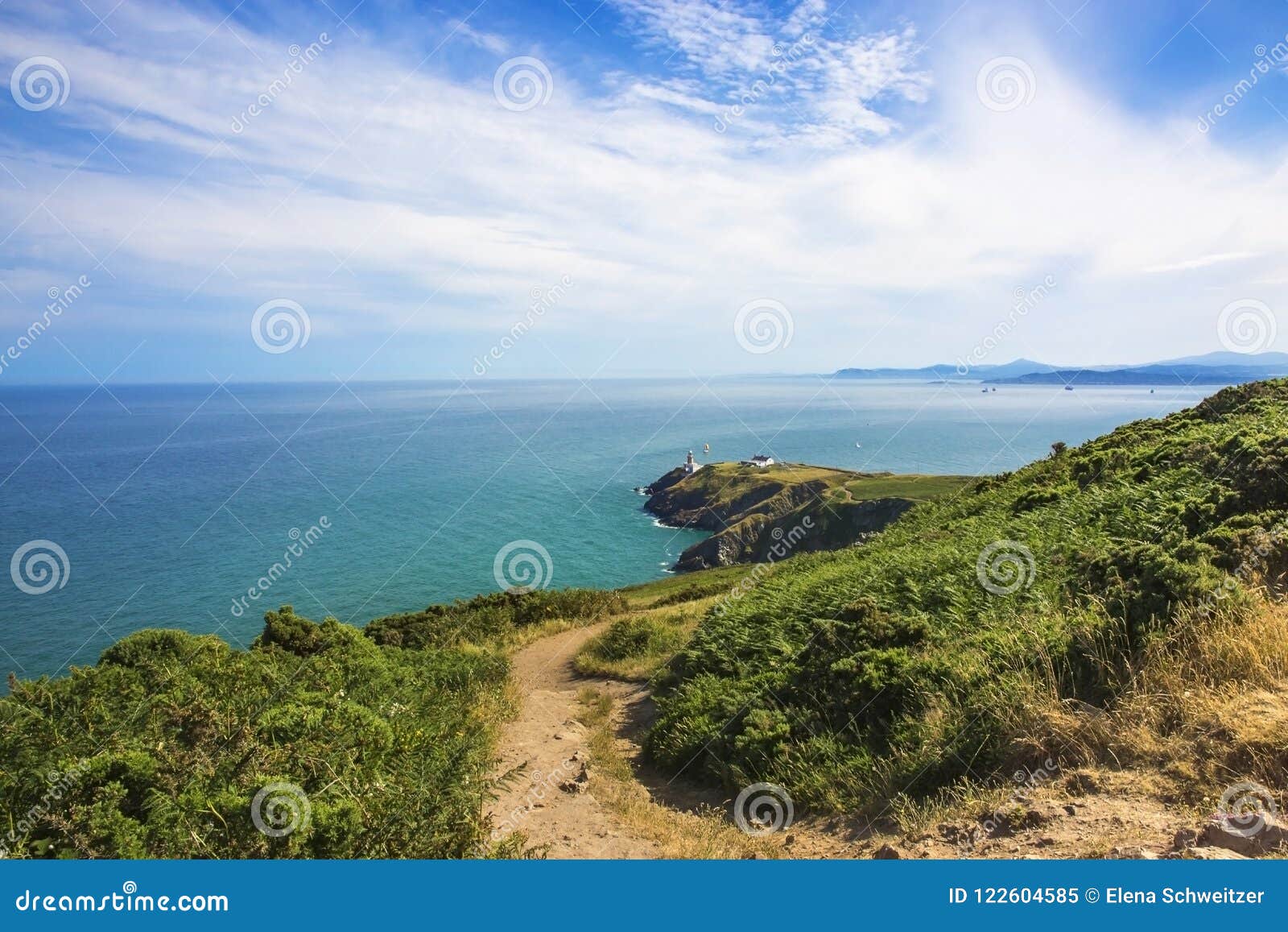 Howth Head with Baily Lighthouse Stock Image - Image of panorama ...