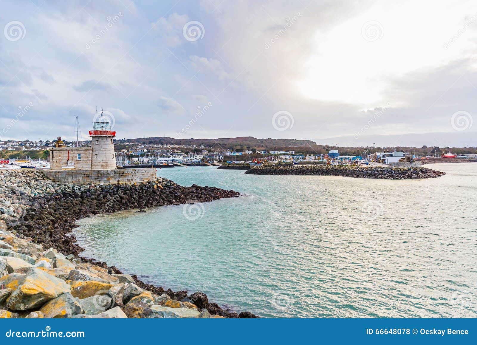 Howth Lighthouse in Ireland Stock Photo - Image of harbor, coast: 66648078