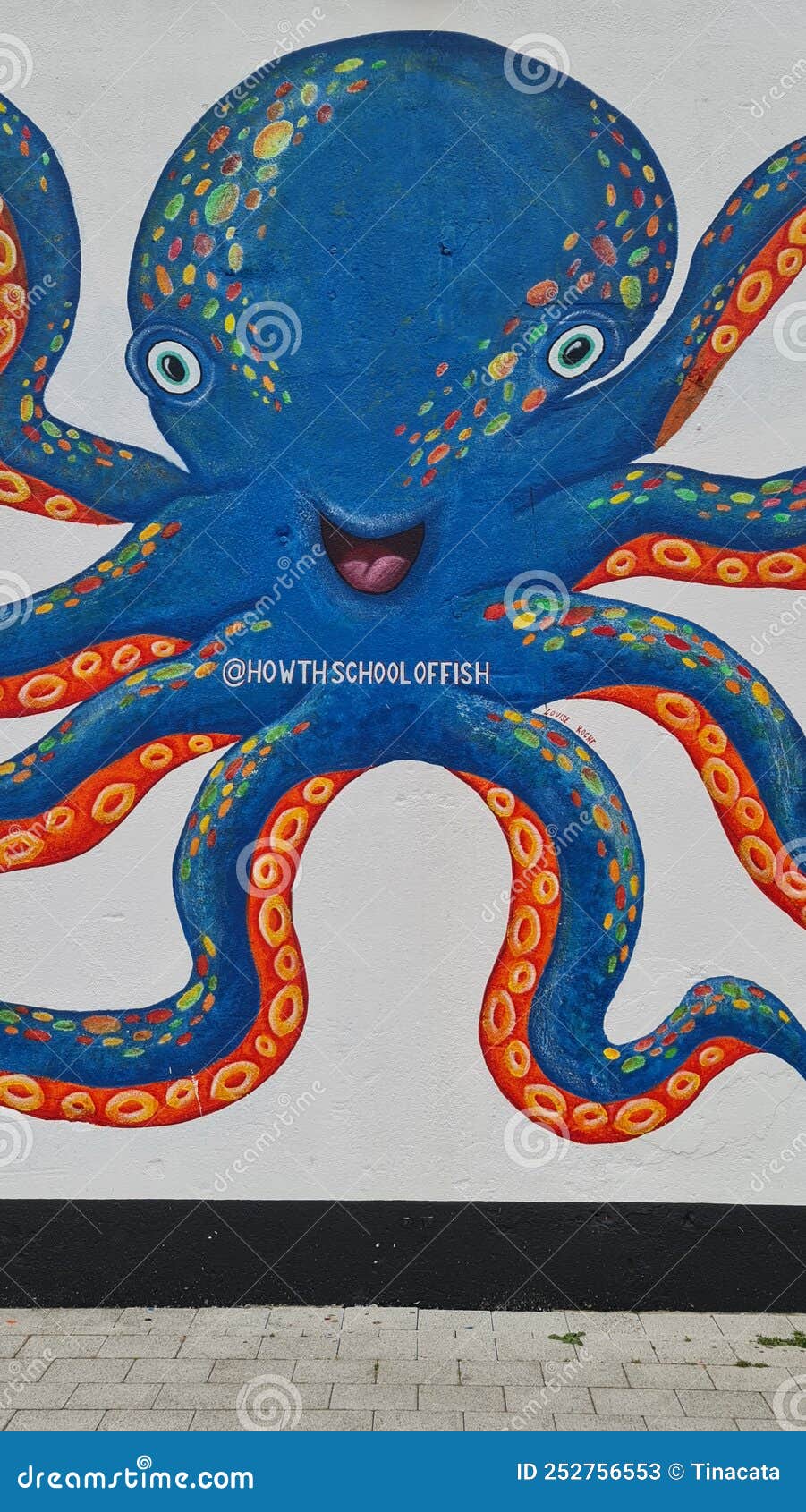 Fish Wall Art Graffiti Painting With Beautiful Colours Editorial Photo ...