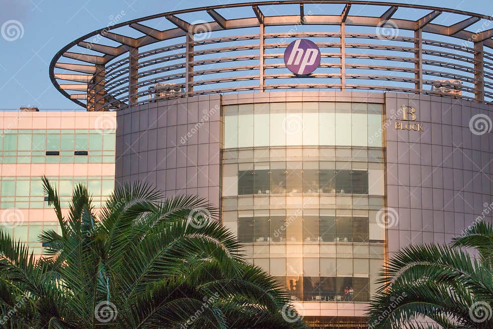 HP Building at Sunset with Palms Editorial Photo - Image of computer ...