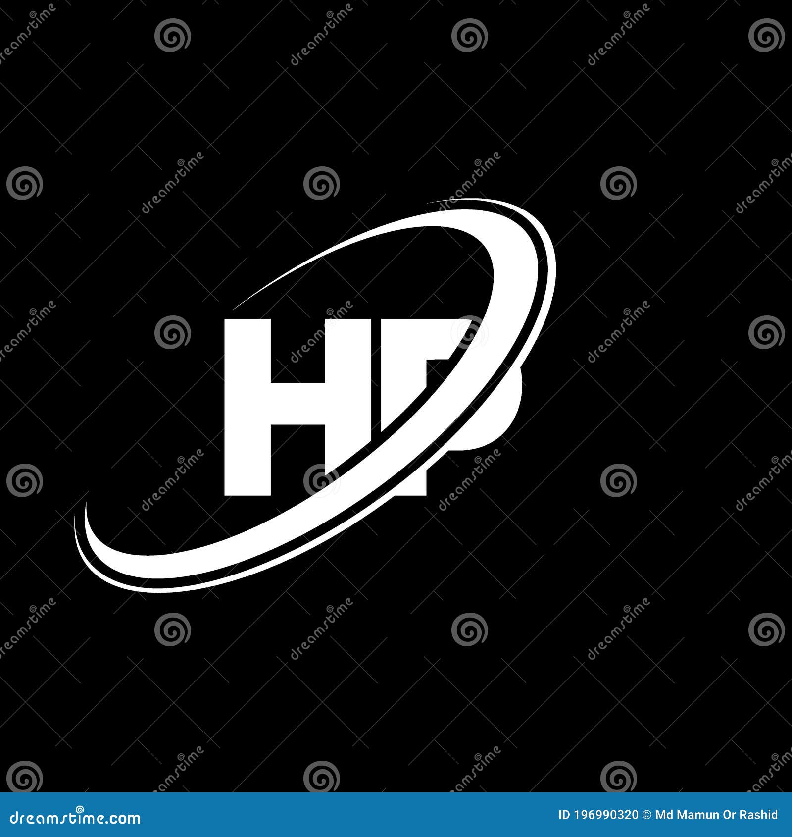 HP H P Letter Logo Design. Initial Letter HP Linked Circle Uppercase ...