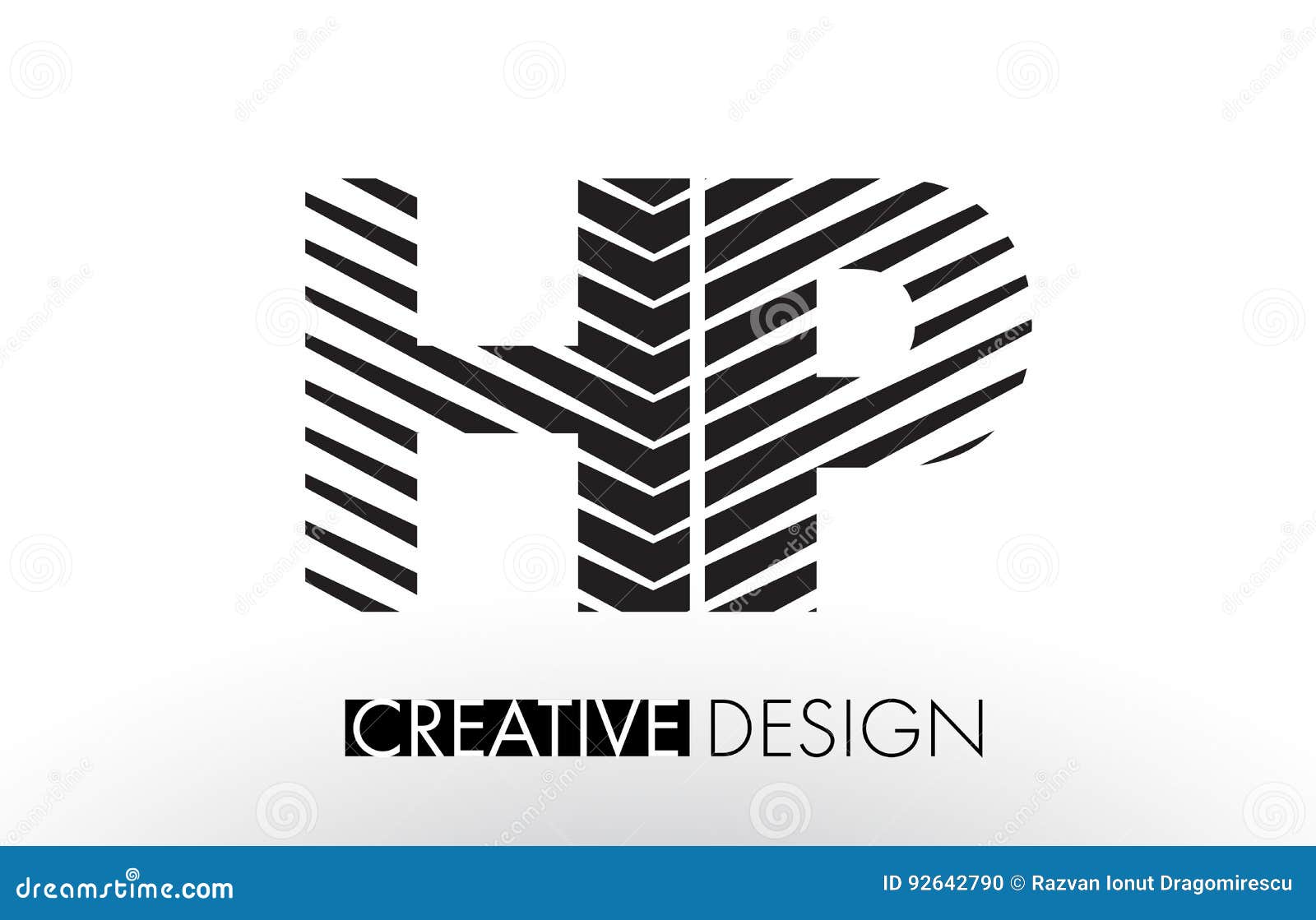 HP H P Lines Letter Design with Creative Elegant Zebra Stock Vector ...